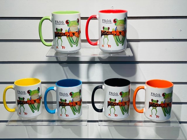 F.R.O.G. Forever Rely On God Coffee Mugs | Thibault Gallery